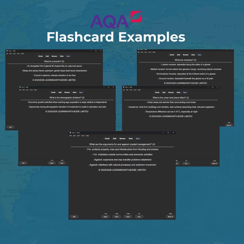 AQA A Level Geography Flashcards | Exam Revision, Case Studies (digital ...