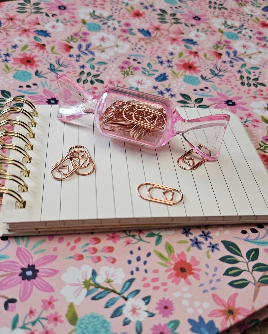 Mini Rose Gold Heart Paperclip Set of 25 in Pink Candy Jar - Etsy