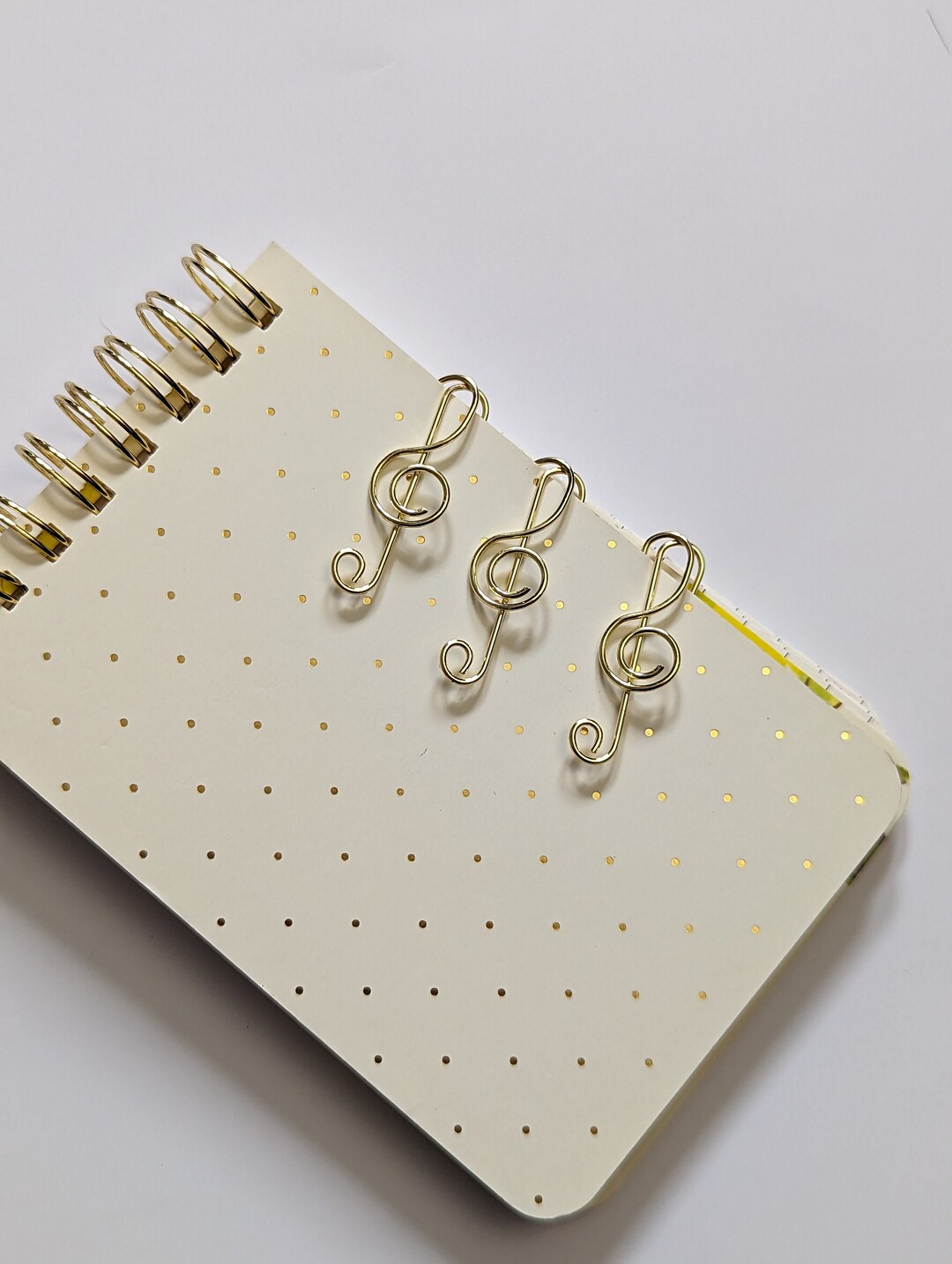 Clef Music Note Shaped Gold Paperclip Set - Etsy