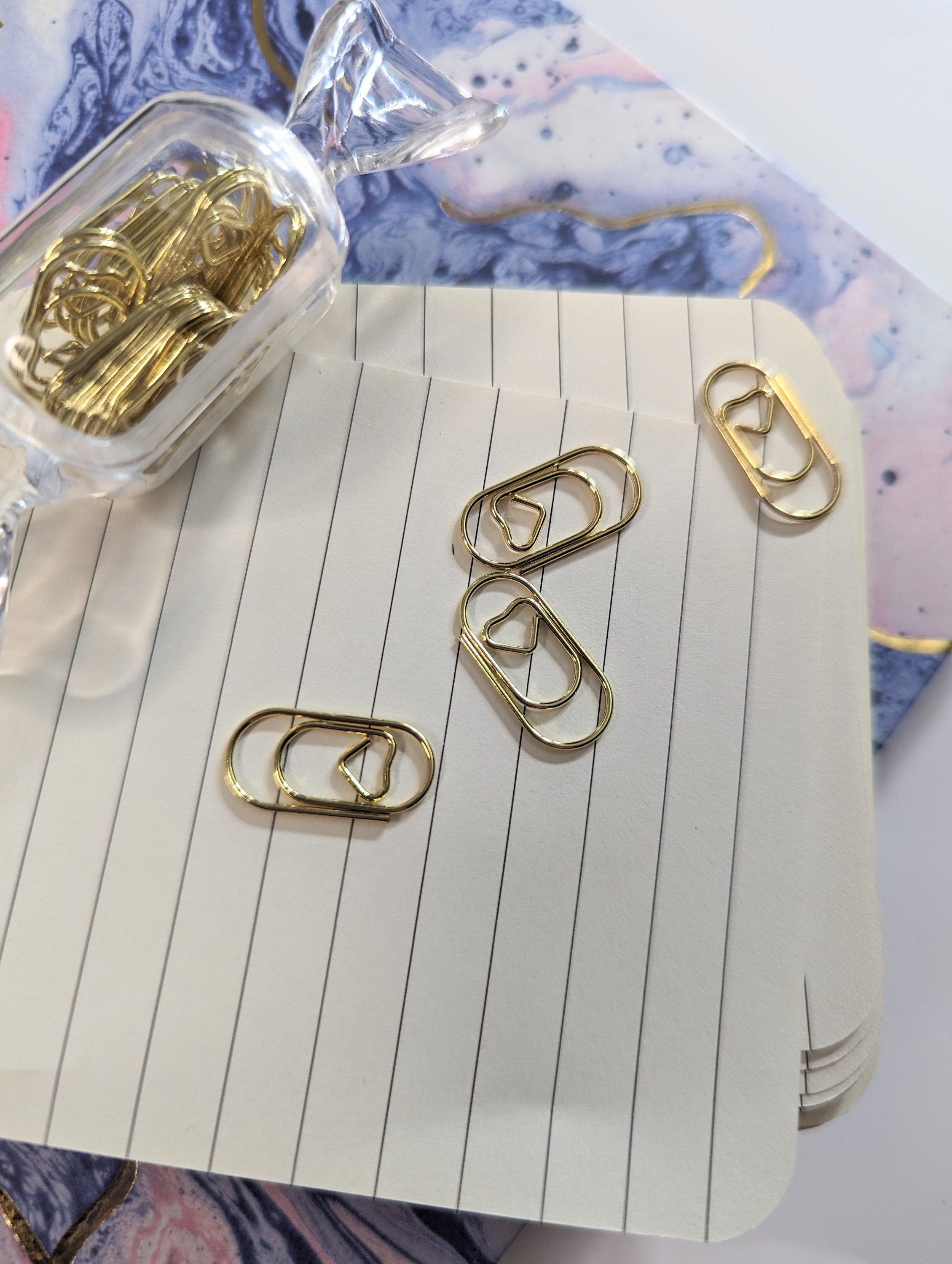 Mini Gold Heart Paperclip Set of 25 in Candy Jar - Etsy