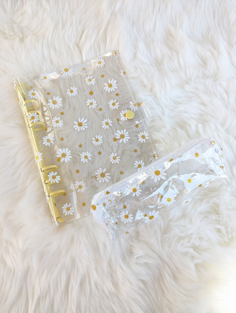A5 Daisy Flower Clear Translucent With Yellow Details PVC Soft Shell ...