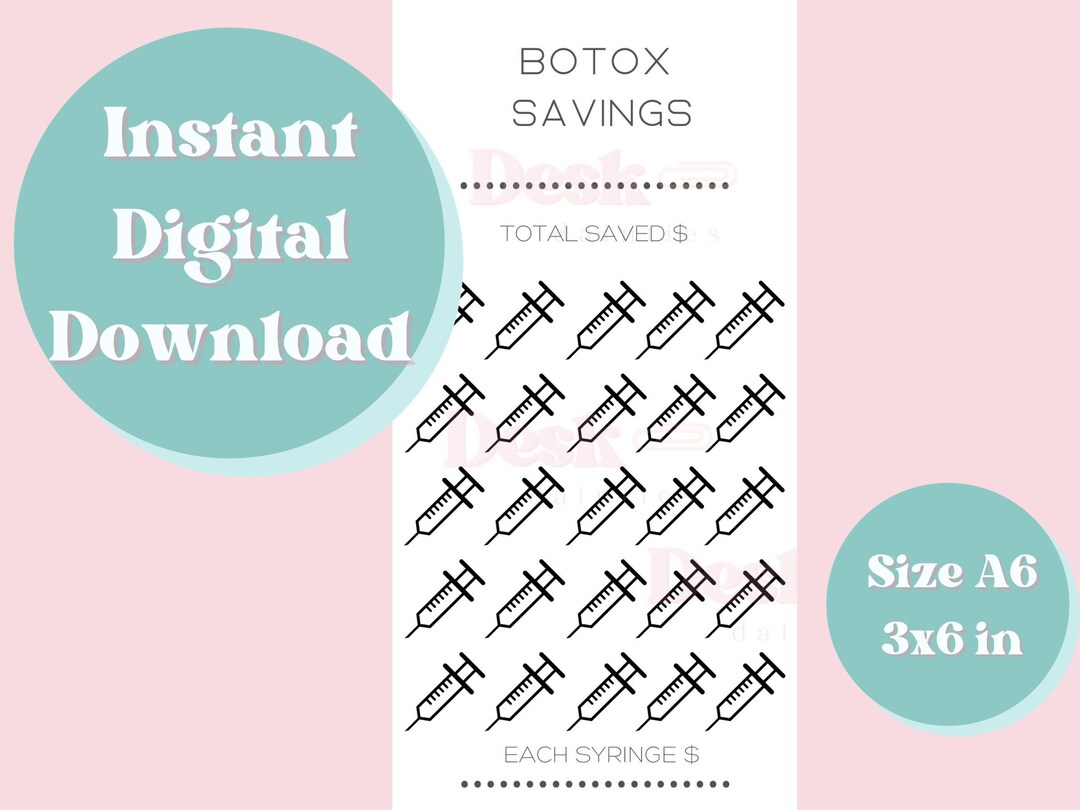 Digital Download Vertical Botox Needle Syringe Mini Savings Challenge ...