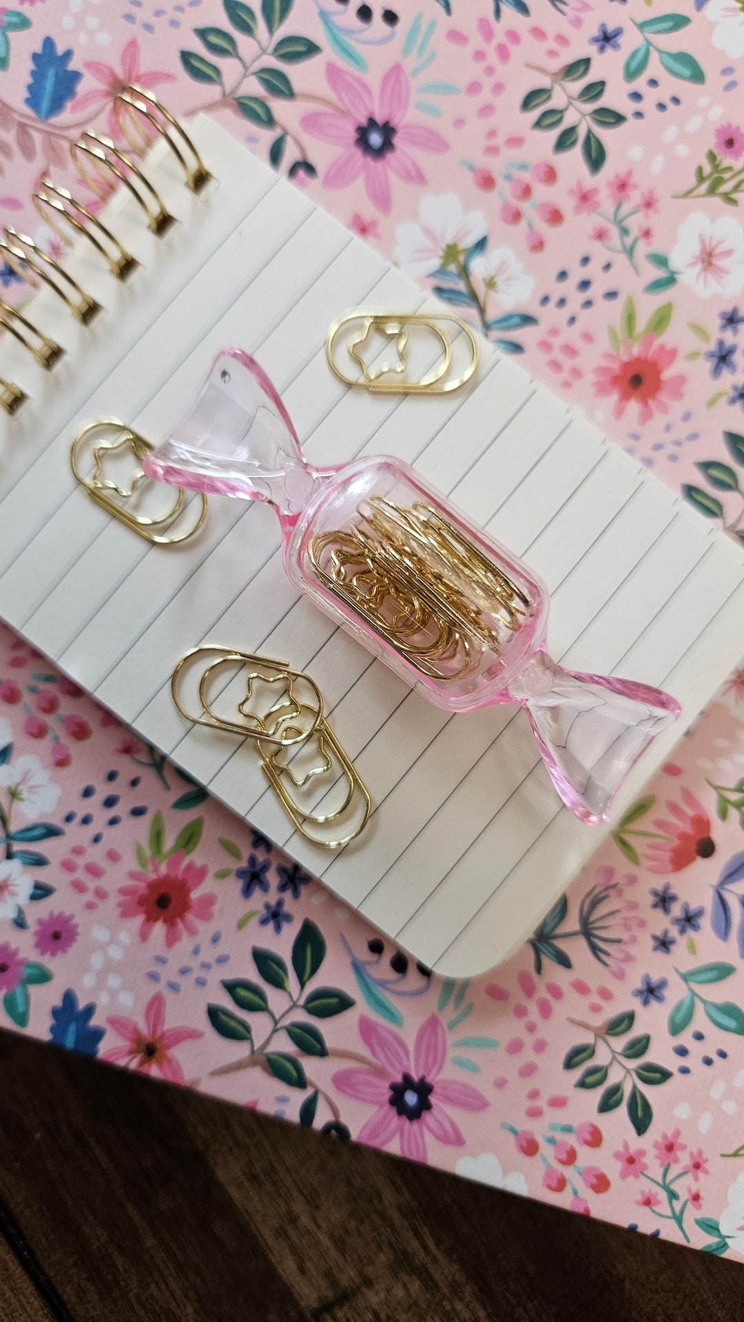 Mini Gold Star Paperclip Set of 20 in Pink Candy Jar - Etsy