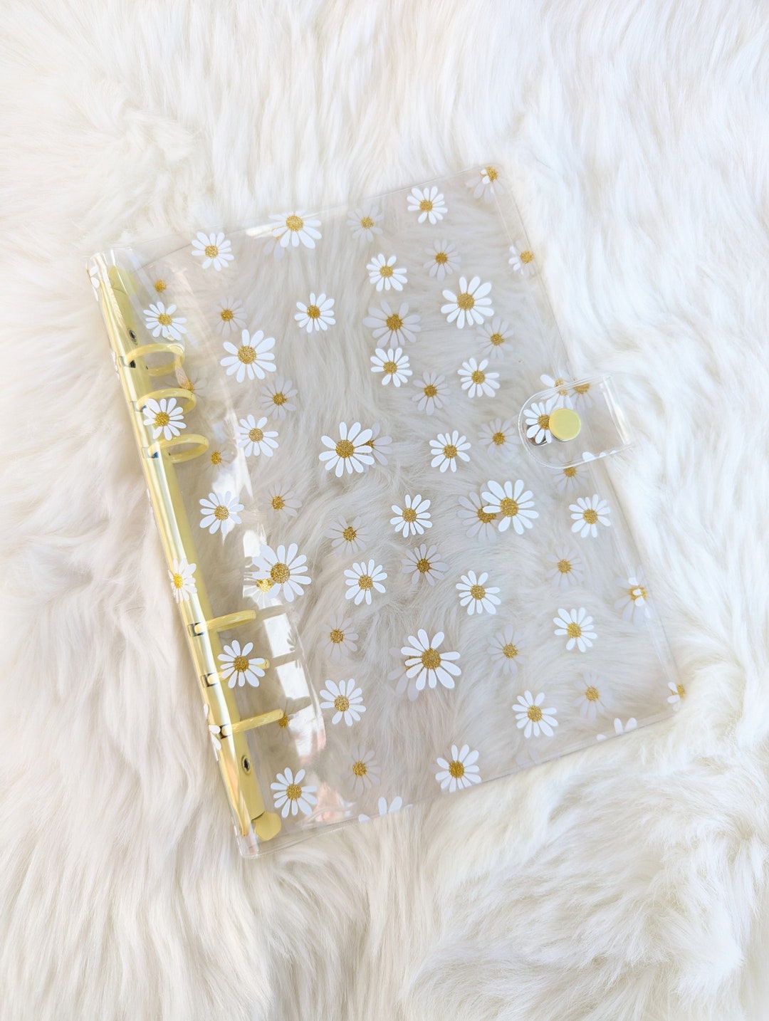 A5 Daisy Flower Clear Translucent With Yellow Details PVC Soft Shell ...