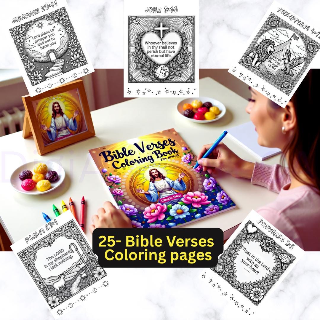 Easter Bible Verse Coloring Pages - 25 Printable Designs for Kids and ...