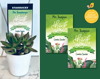 Cactus Thank You for Helping Me Grow Topper Teacher Appreciation ...