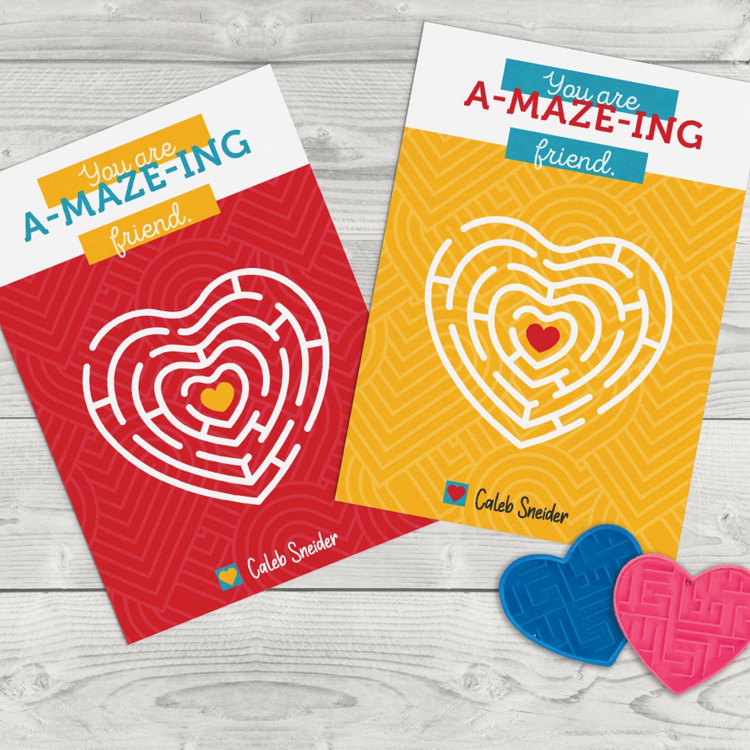 Customizable you Are A-maze-ing Friend V-day Card INSTANT DOWNLOAD ...
