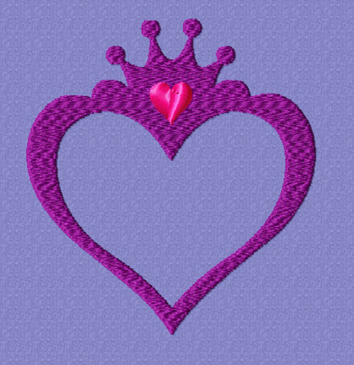 Princess Crown Heart Embroidery Design | Etsy