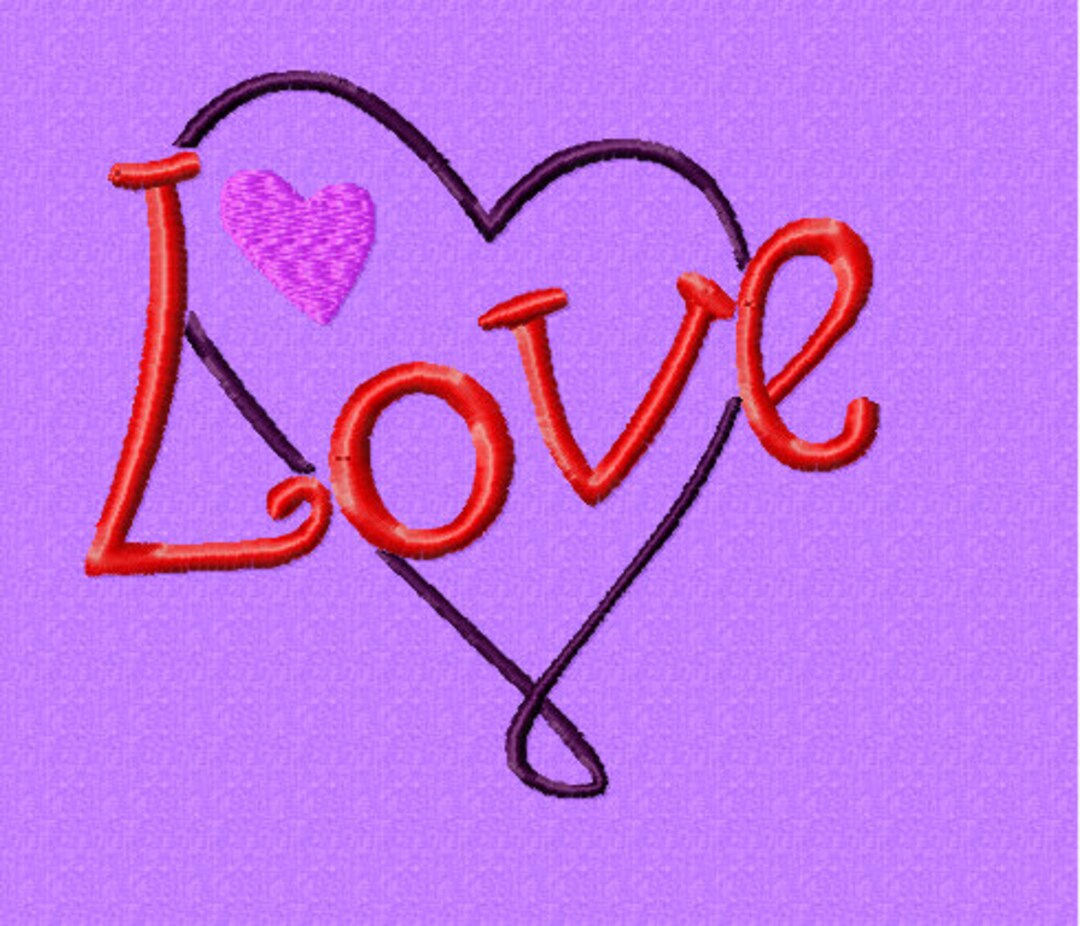 Love Heart Embroidery Design - Etsy