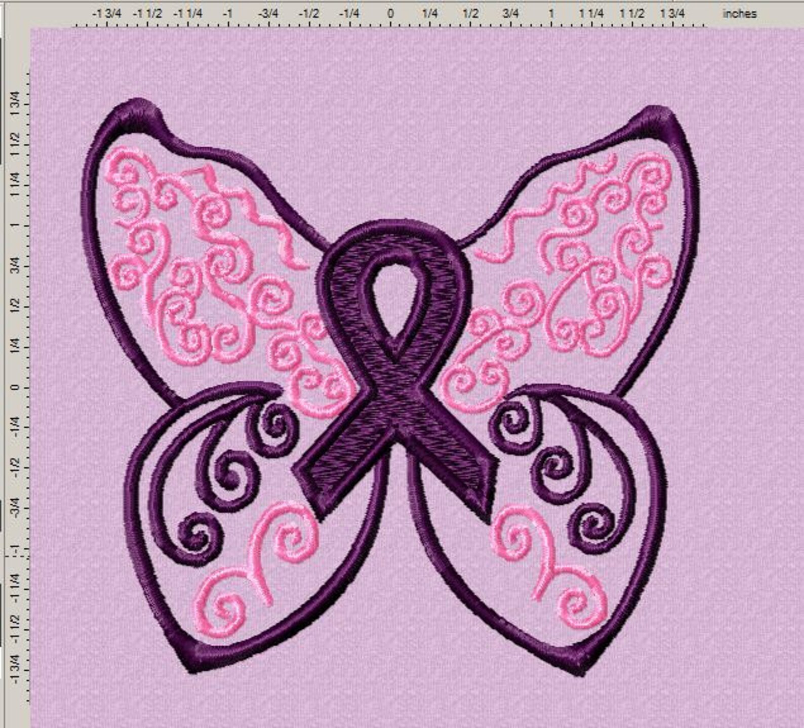 Cancer Ribbon Butterfly Embroidery Design - Etsy