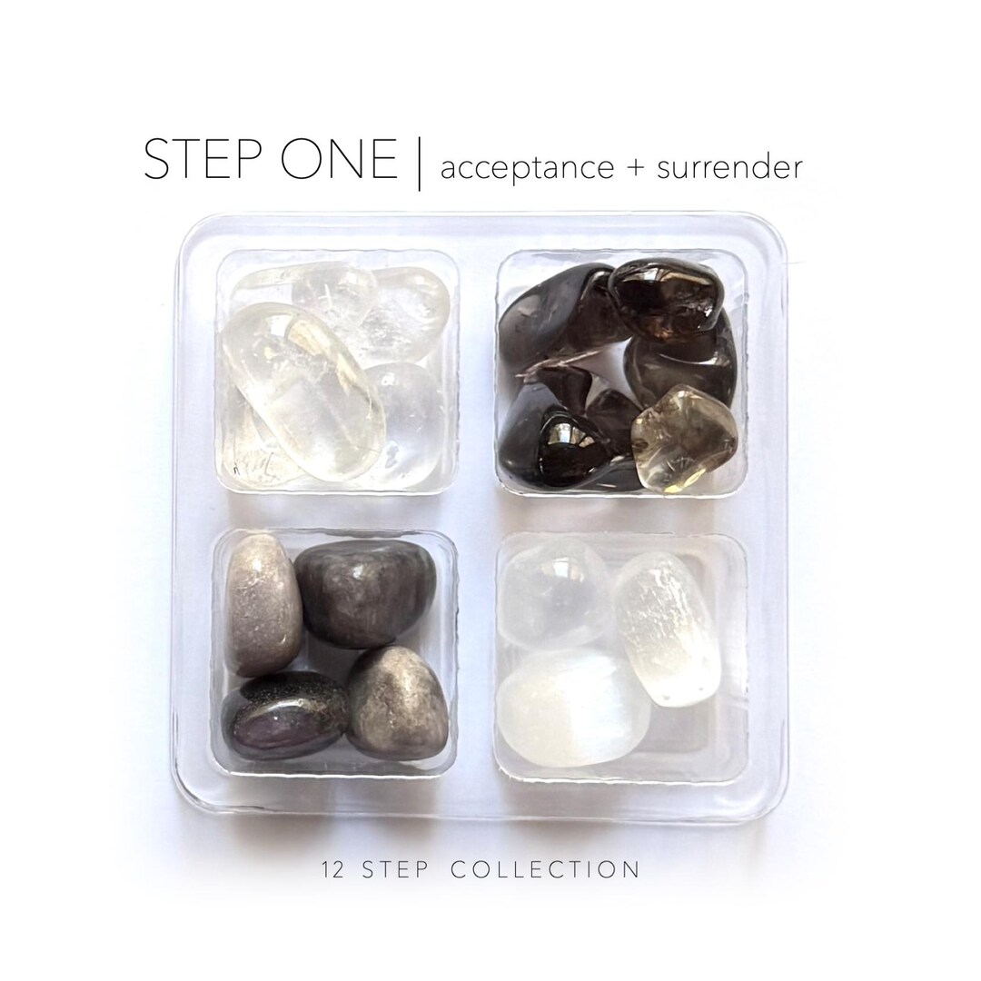 STEP 1 - Sobriety Stones - Rox Box - Recovery Crystal Set, Addiction - Etsy