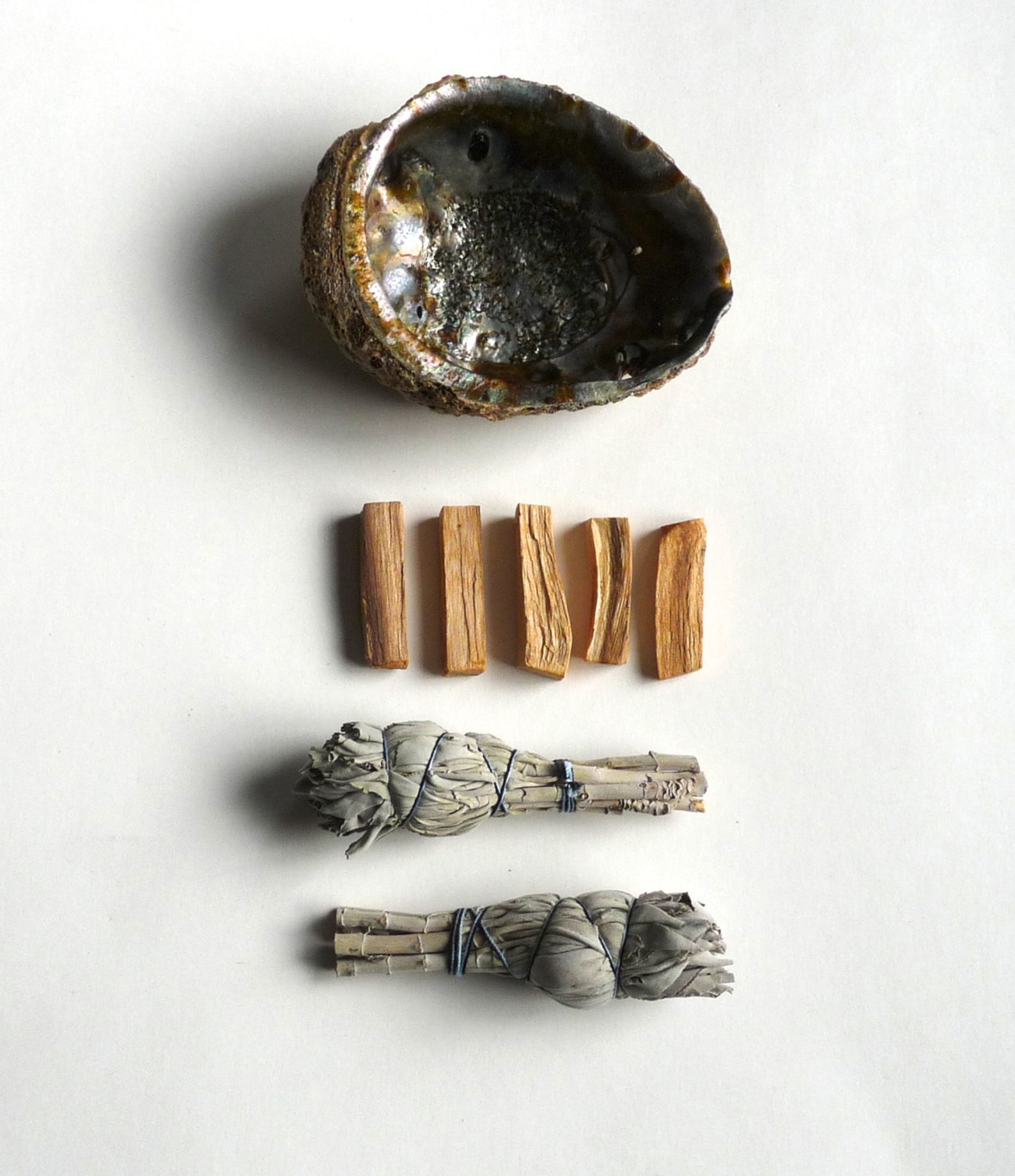 SMUDGE SET Palo Santo Wood Sage Abalone Shell Smudging - Etsy