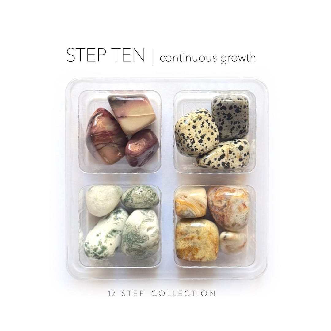 STEP 10 - Sobriety Stones - Rox Box - Recovery Crystal Set, Addiction ...