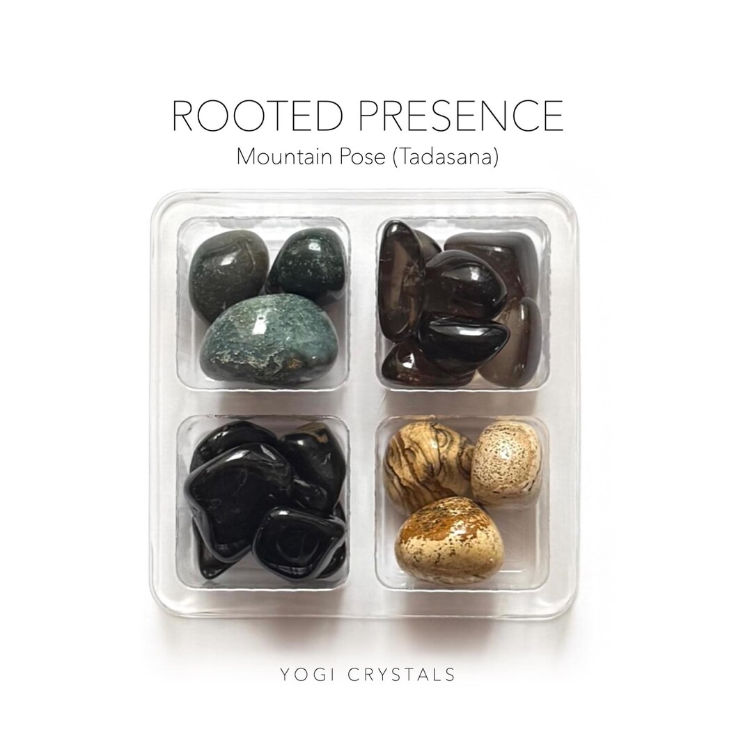 ROOTED PRESENCE Mountain Pose (tadasana) - Yoga Crystal Set- Crystals ...