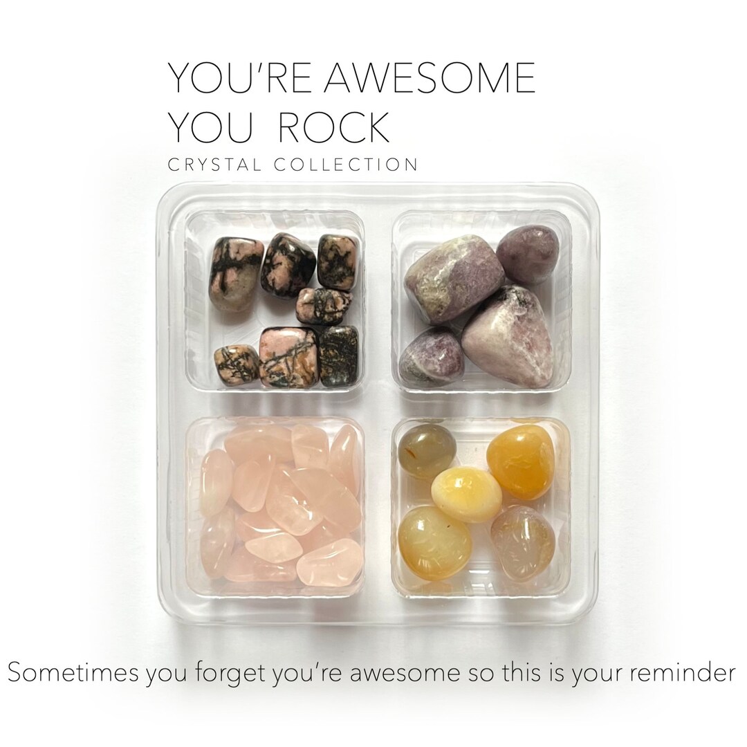 YOU'RE AWESOME - You Rock - - Rox Box - Crystal Set - Gemstone Kit - Etsy