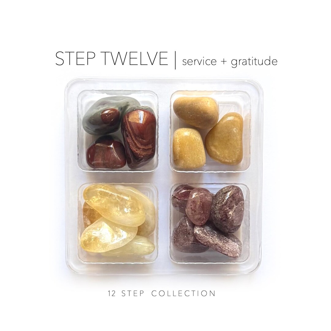 STEP 12 - Sobriety Stones - Rox Box - Recovery Crystal Set, Gemstone ...