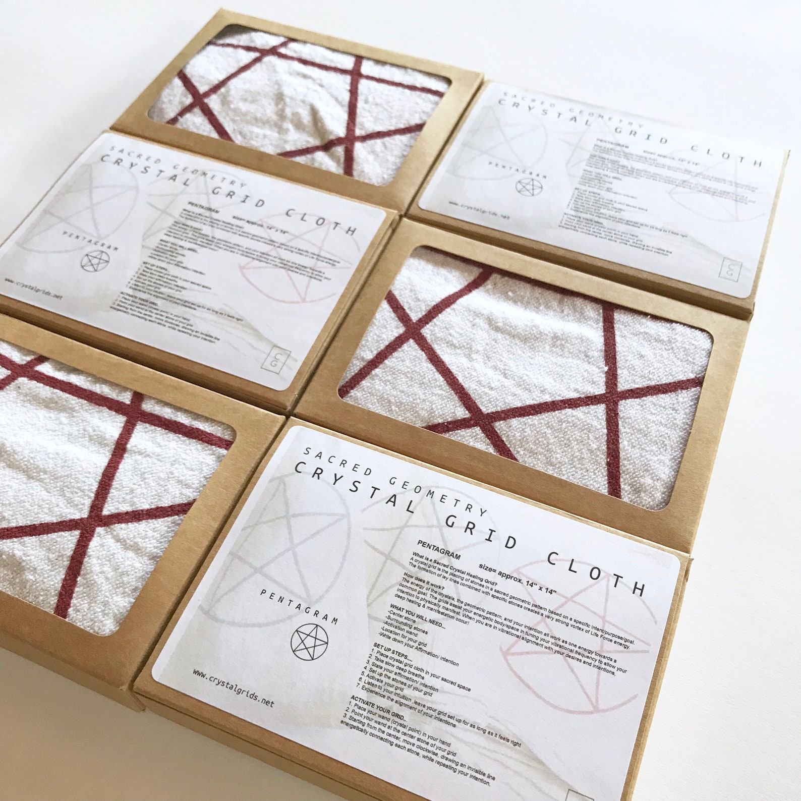 PENTAGRAM - Crystal Grid Cloth - Red - Etsy