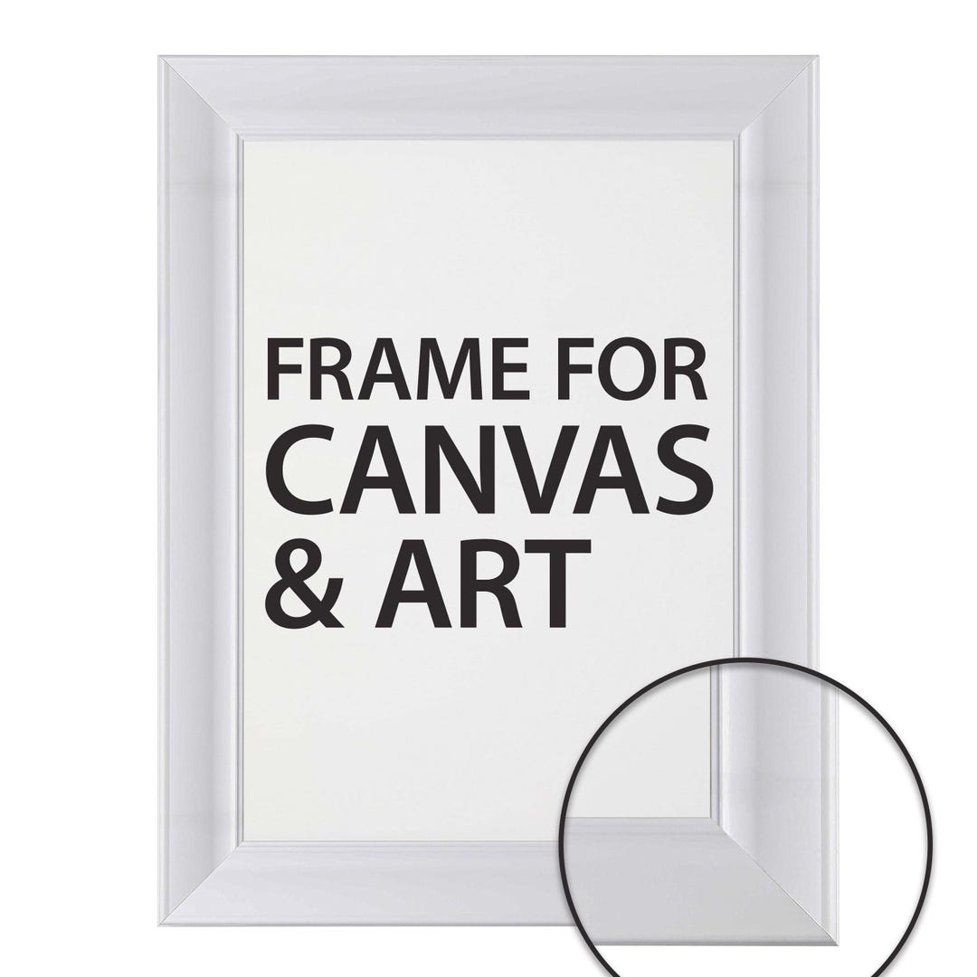 Glossy White Frame for Canvas & Art, Custom Size Available Frame - Etsy