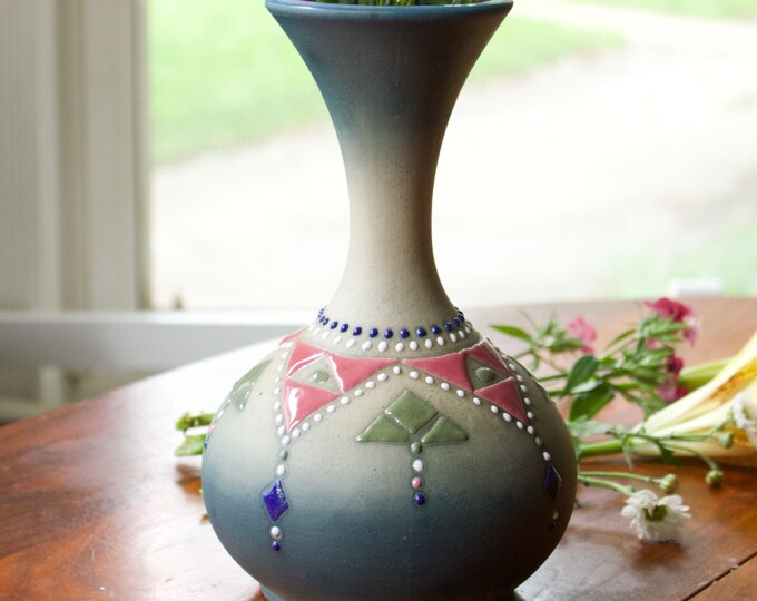 Brush Mccoy Pottery Jewel Line Vase- Art Deco- Stoneart Line - Etsy