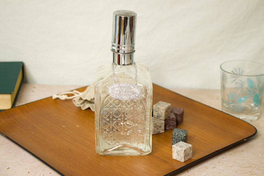 Decanter and Reversible Tag- Scotch- Gin - Etsy