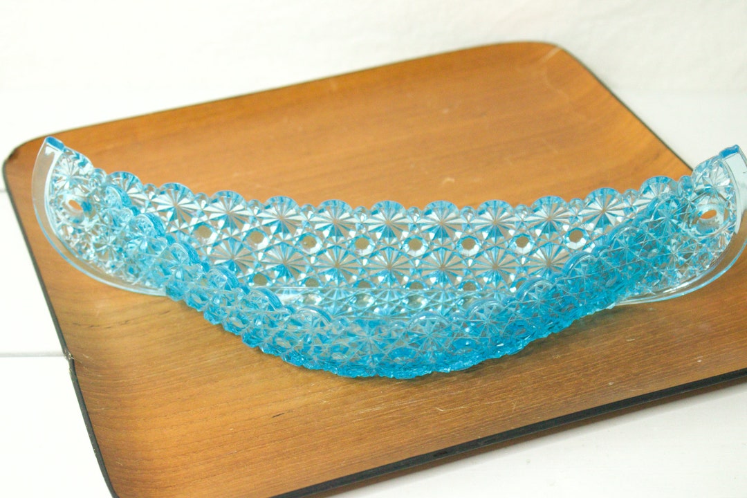 Rare EAPG Bryce Brothers Genesta Boat- Whisk Broom Holder- Blue Daisy ...