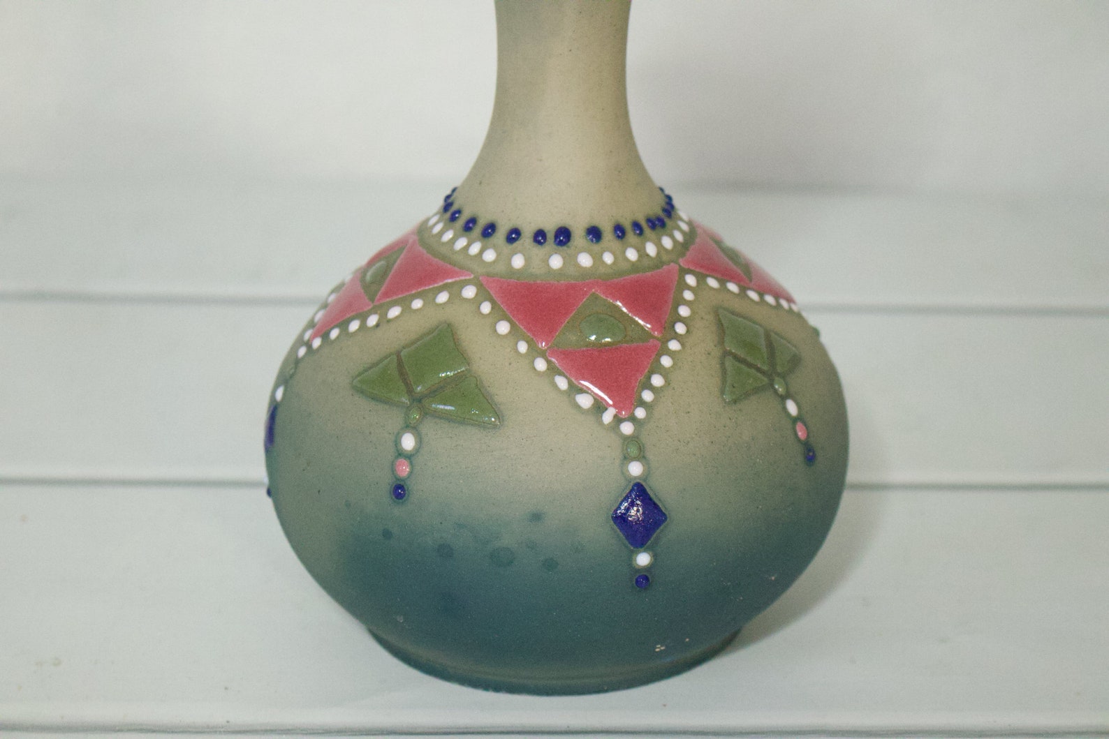 Brush Mccoy Pottery Jewel Line Vase Art Deco Stoneart Line - Etsy