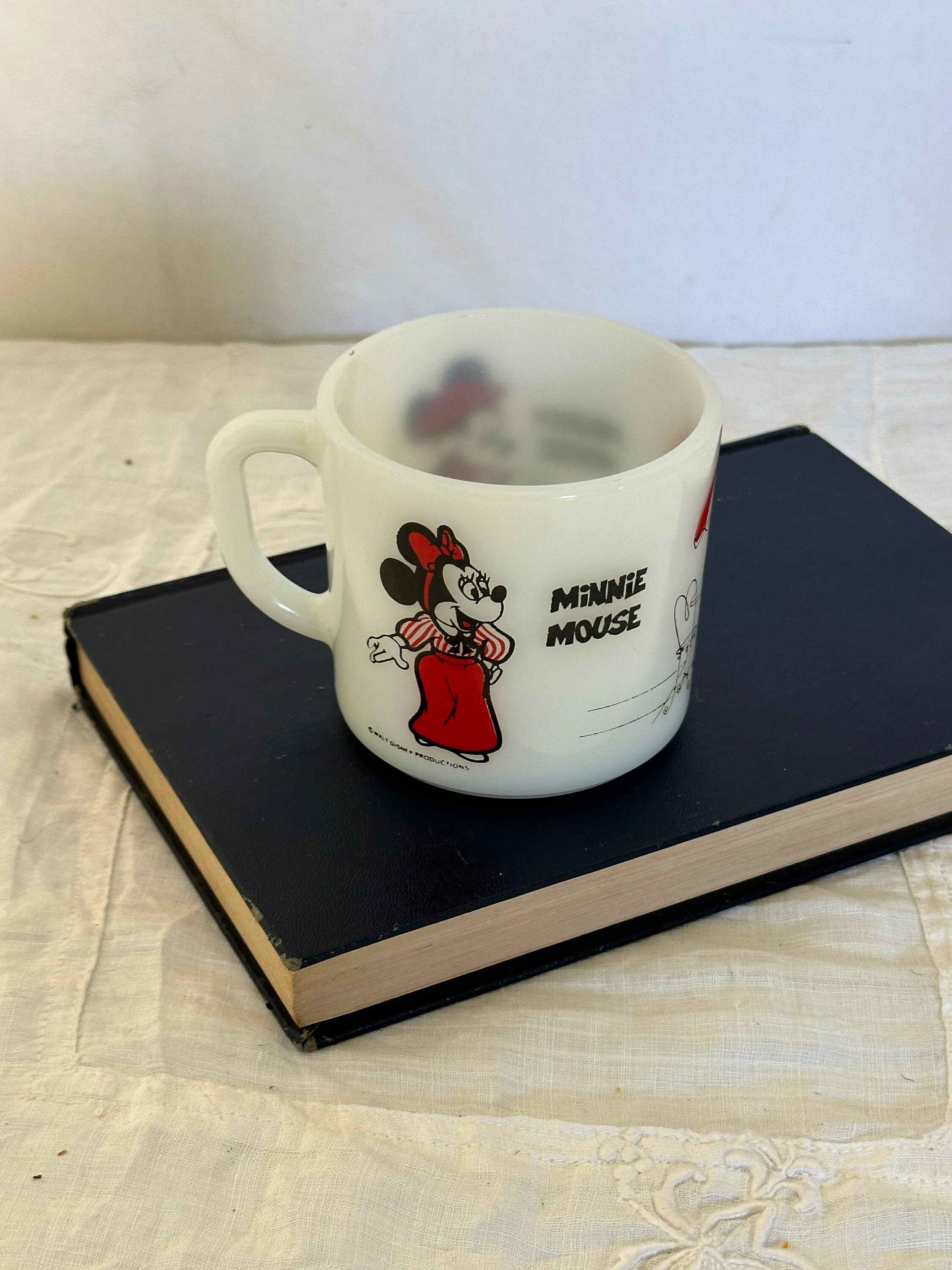 Anchor Hocking Mickey and Minnie Mouse Milk Glass Mug - Etsy