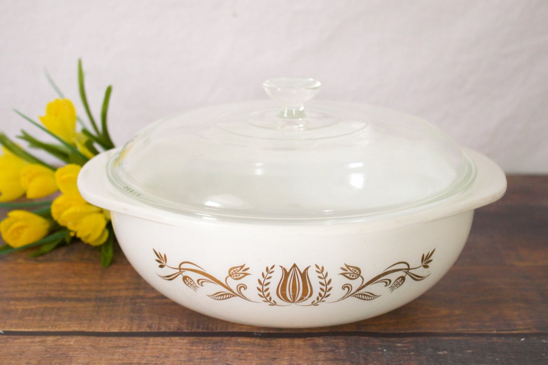 Golden Tulips Promotional Pyrex Hostess Dish- AS IS - Etsy