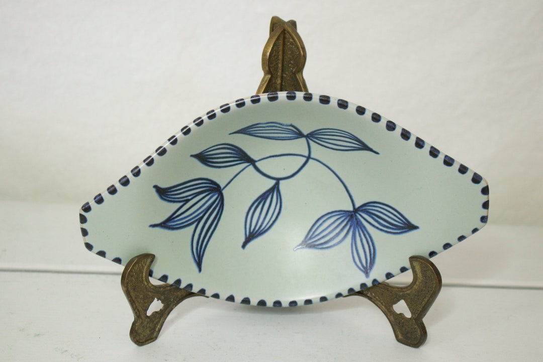 Norway Pottery Bowl Blue Flowers - Etsy