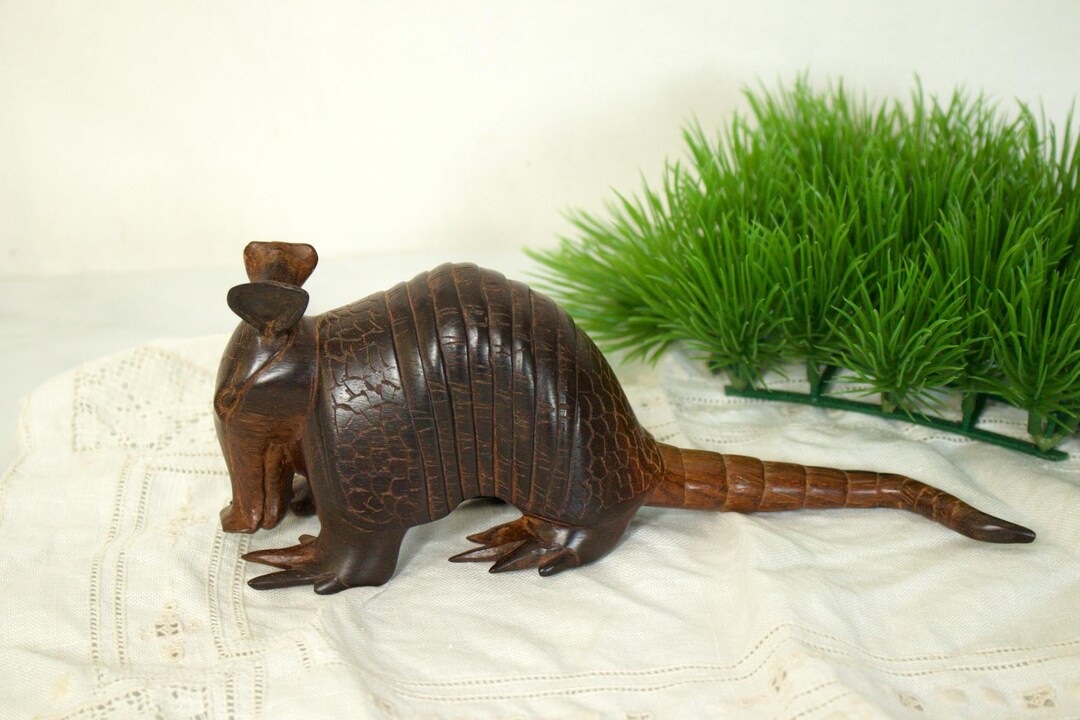 Amazing Hand Carved Wooden Armadillo Figurine - Etsy