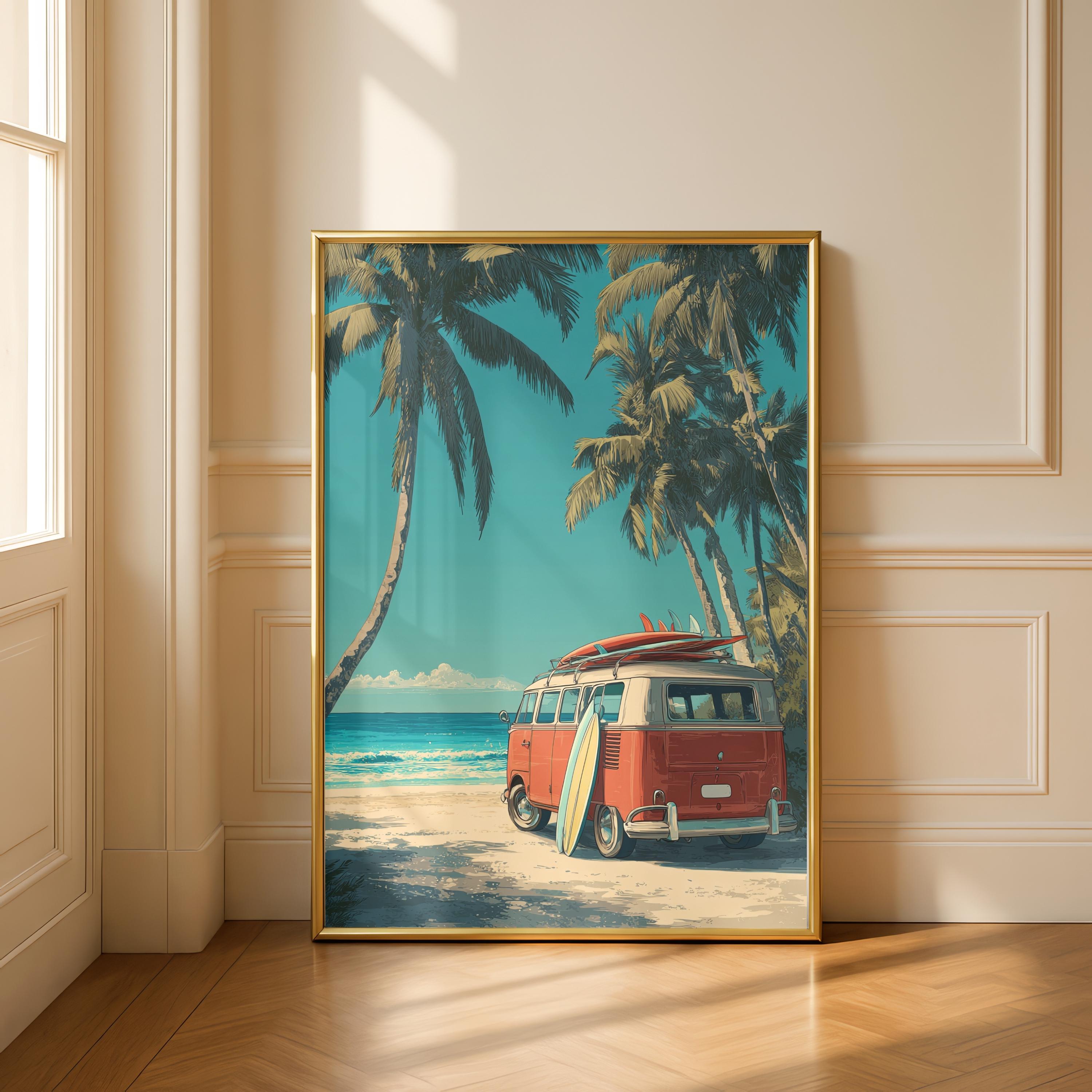 Vintage Beach Poster – Colourful Art Print - Etsy