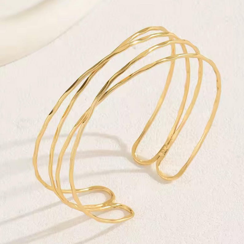 Minimalist Gold/silver Upper Arm Cuff Adjustable Armlet/bracelet - Etsy