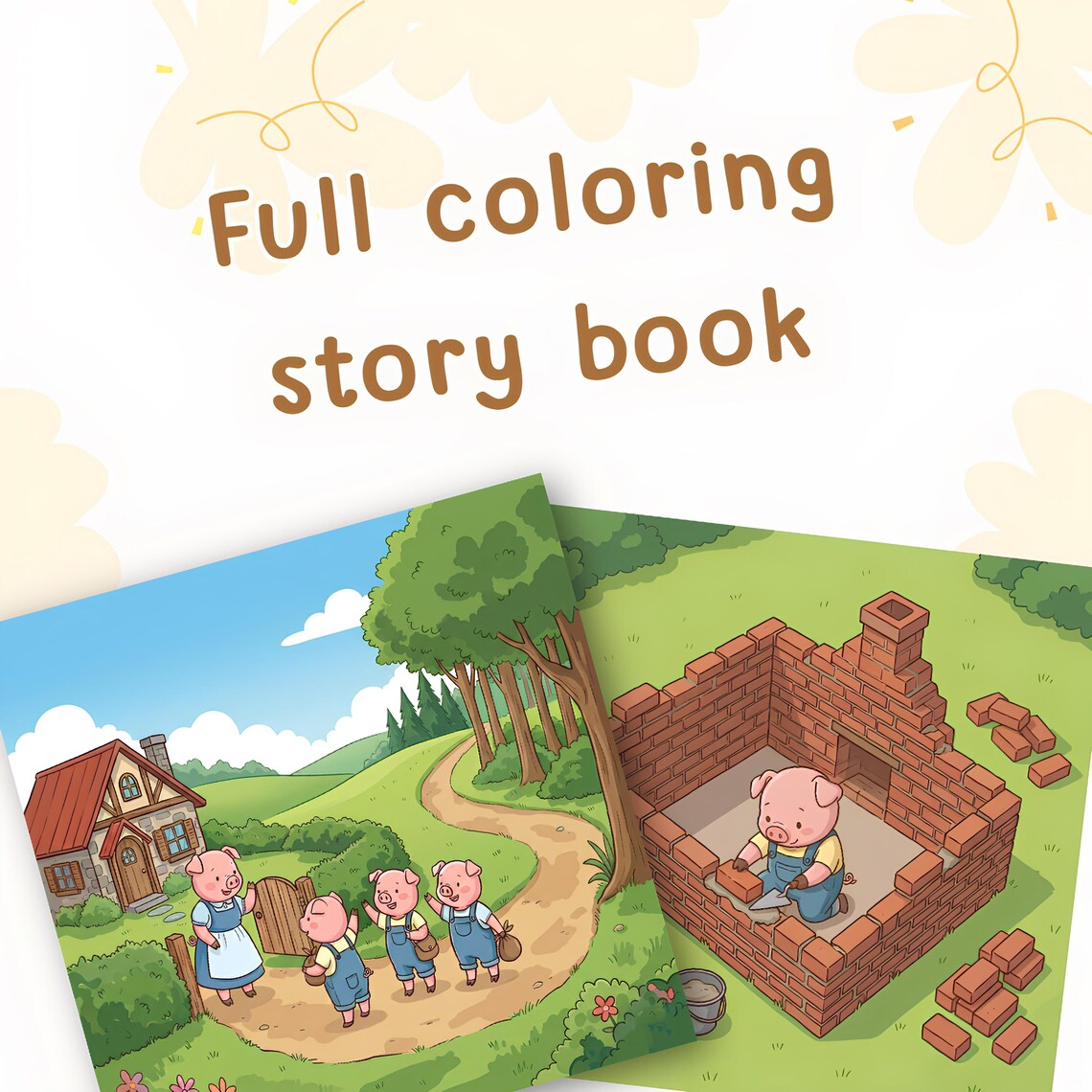 The Three Little Pigs | Bedtime Story & Coloring Pages - Printable PDF ...