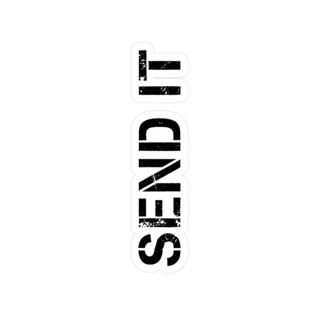 SEND IT Vertical Distressed Text Sticker | Kiss-cut Vinyl Decal - Etsy