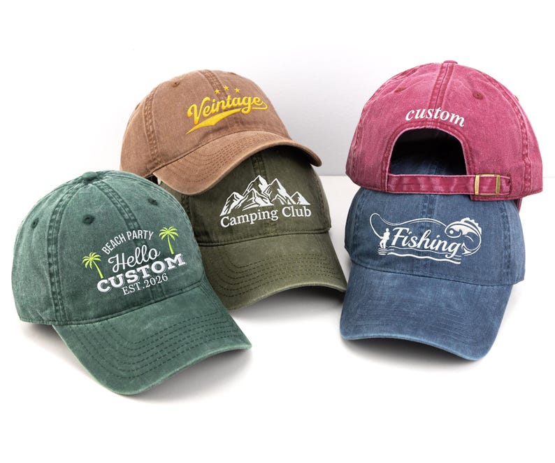 Personalized Retro Baseball Cap, Custom Embroidered Text, Logo, Best ...