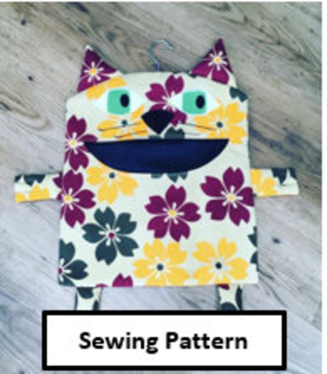 Peg Bag Crazy Cat PDF Sewing Pattern Downloadable - Etsy