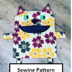 Peg Bag Crazy Cat PDF Sewing Pattern Downloadable - Etsy