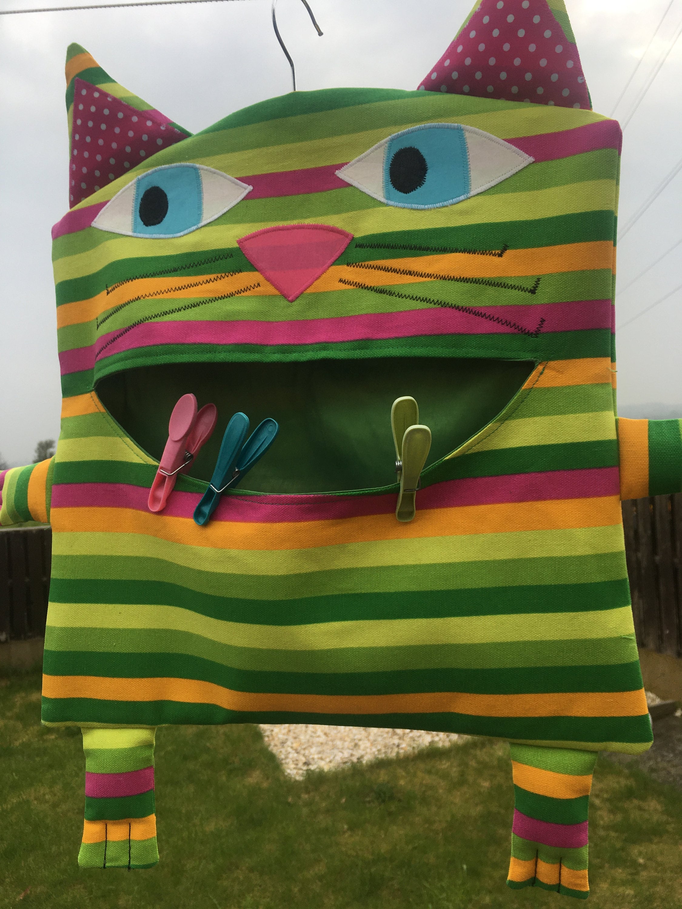 Peg Bag Crazy Cat PDF Sewing Pattern Downloadable - Etsy