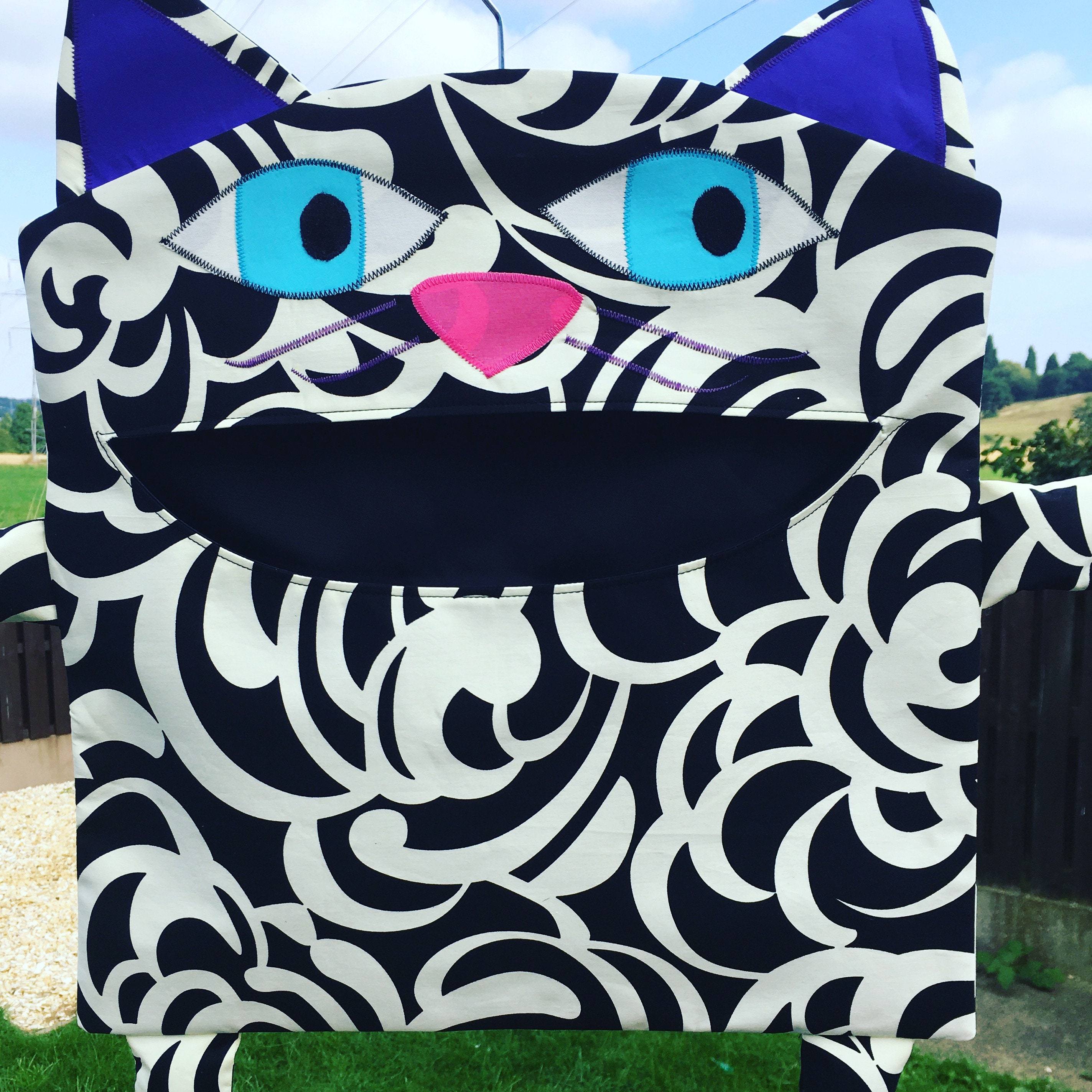Peg Bag Crazy Cat PDF Sewing Pattern Downloadable - Etsy