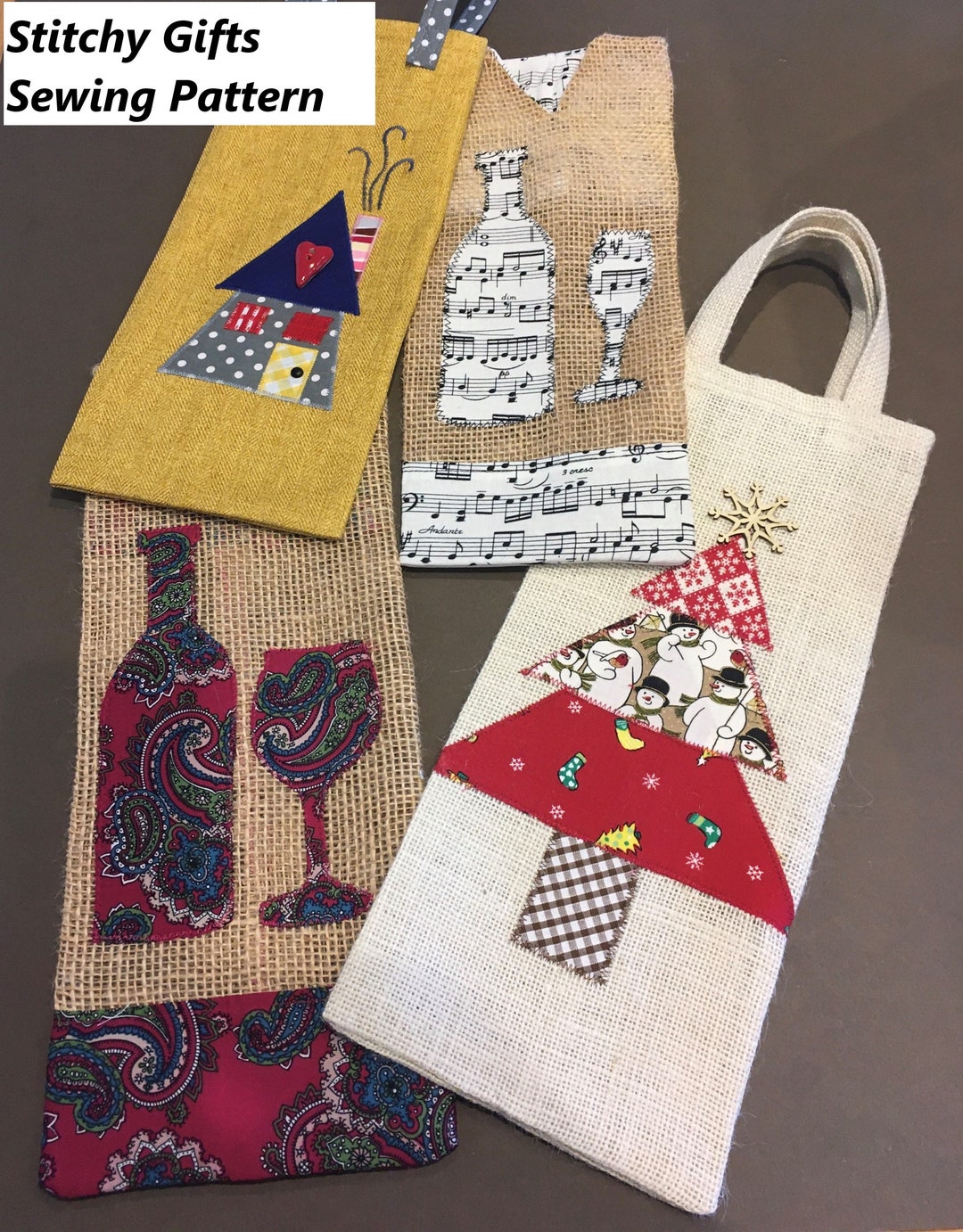 Wine Bag PDF SEWING PATTERN Gift Bag Bottle Bag Easy Sewing Pattern - Etsy