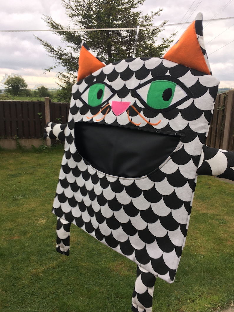 Peg Bag Crazy Cat PDF Sewing Pattern Downloadable - Etsy