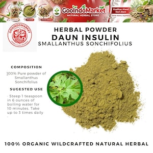 PURE POWDER of Smallanthus Sonchifolius Organic Wildcrafted Natural ...