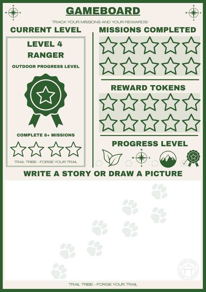 UK Wildlife Trail Quest Gameboard, SEN Outdoor Progress Tracker, Forest ...