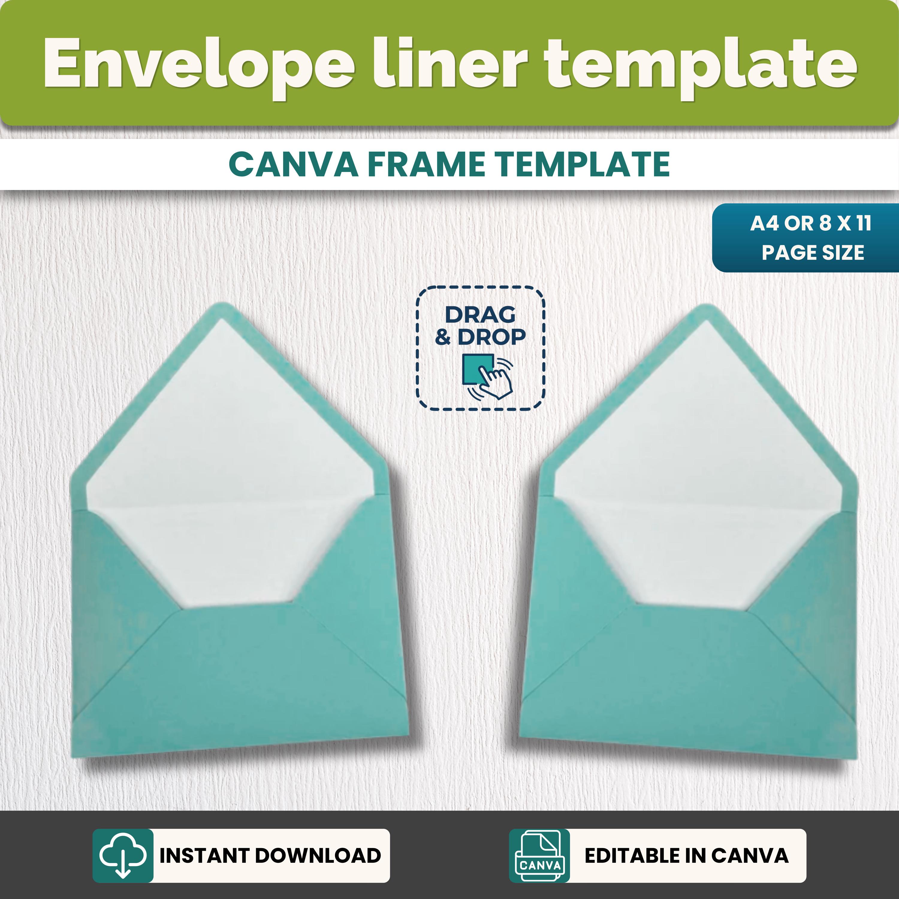 Envelope Liner Template Bundle, Editable Canva Envelope Liners, A1 A2 ...
