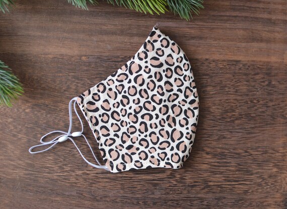 Cheetah Face Mask Animal Print Leopard Washable Lightweight | Etsy