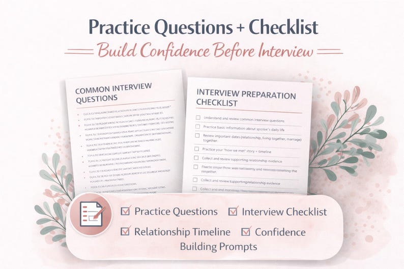 USCIS Marriage Interview Prep Workbook | Practice Questions, Red Flags ...