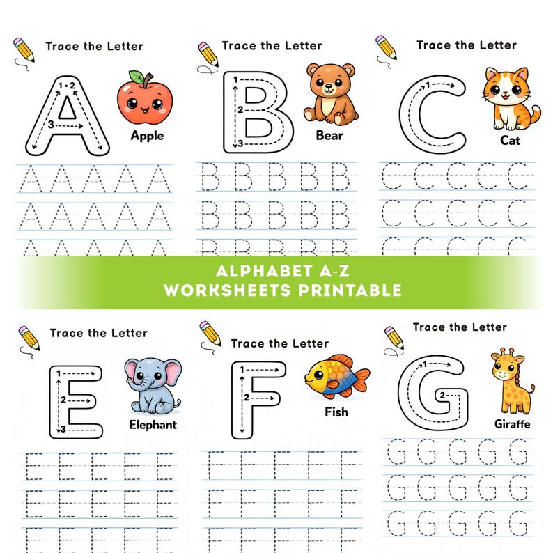 Alphabet Tracing Worksheets | Bold A-Z Letters for Toddlers (ages 2-5 ...
