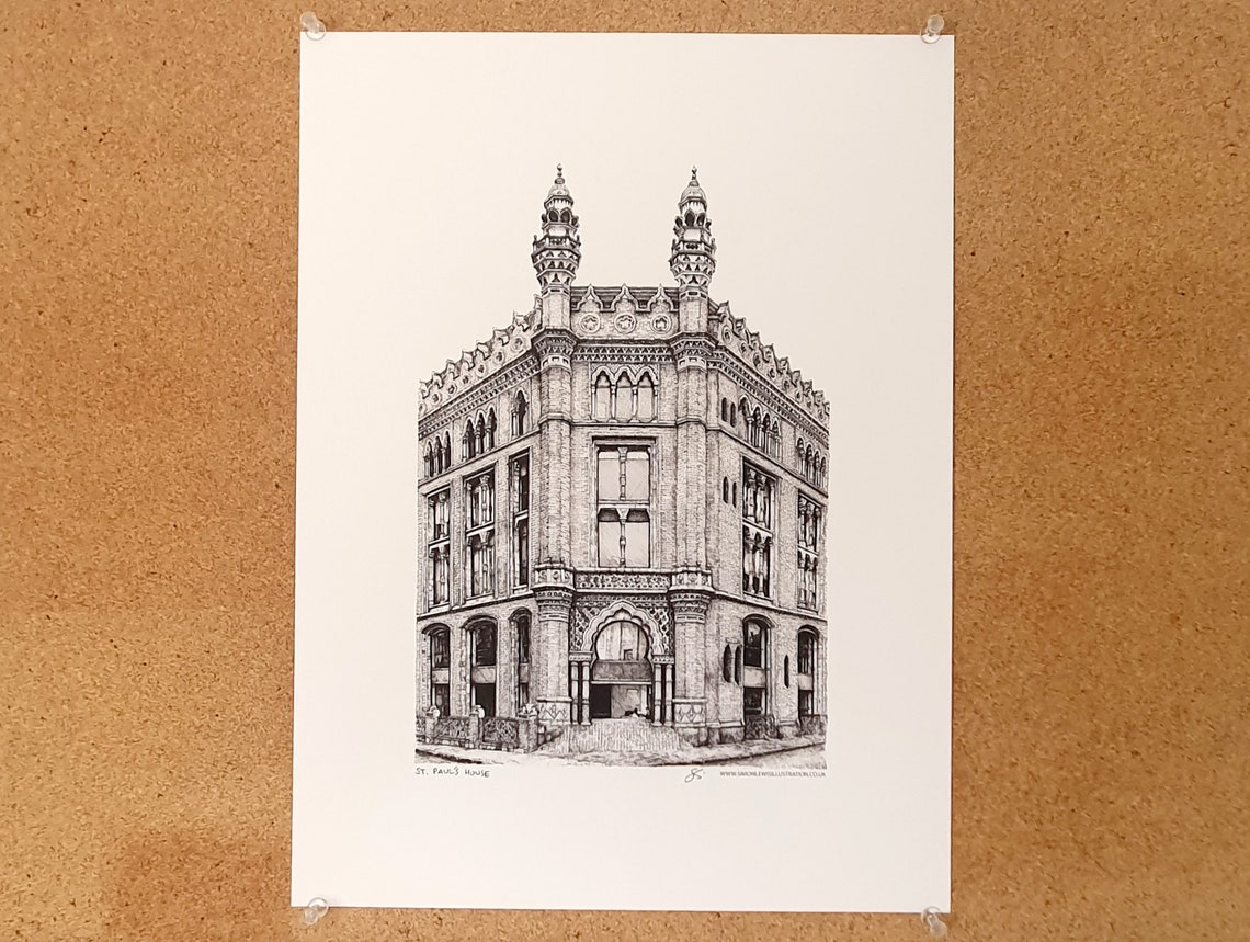 St Paul's House - Drawing - Leeds Illustration Art Poster - Etsy UK