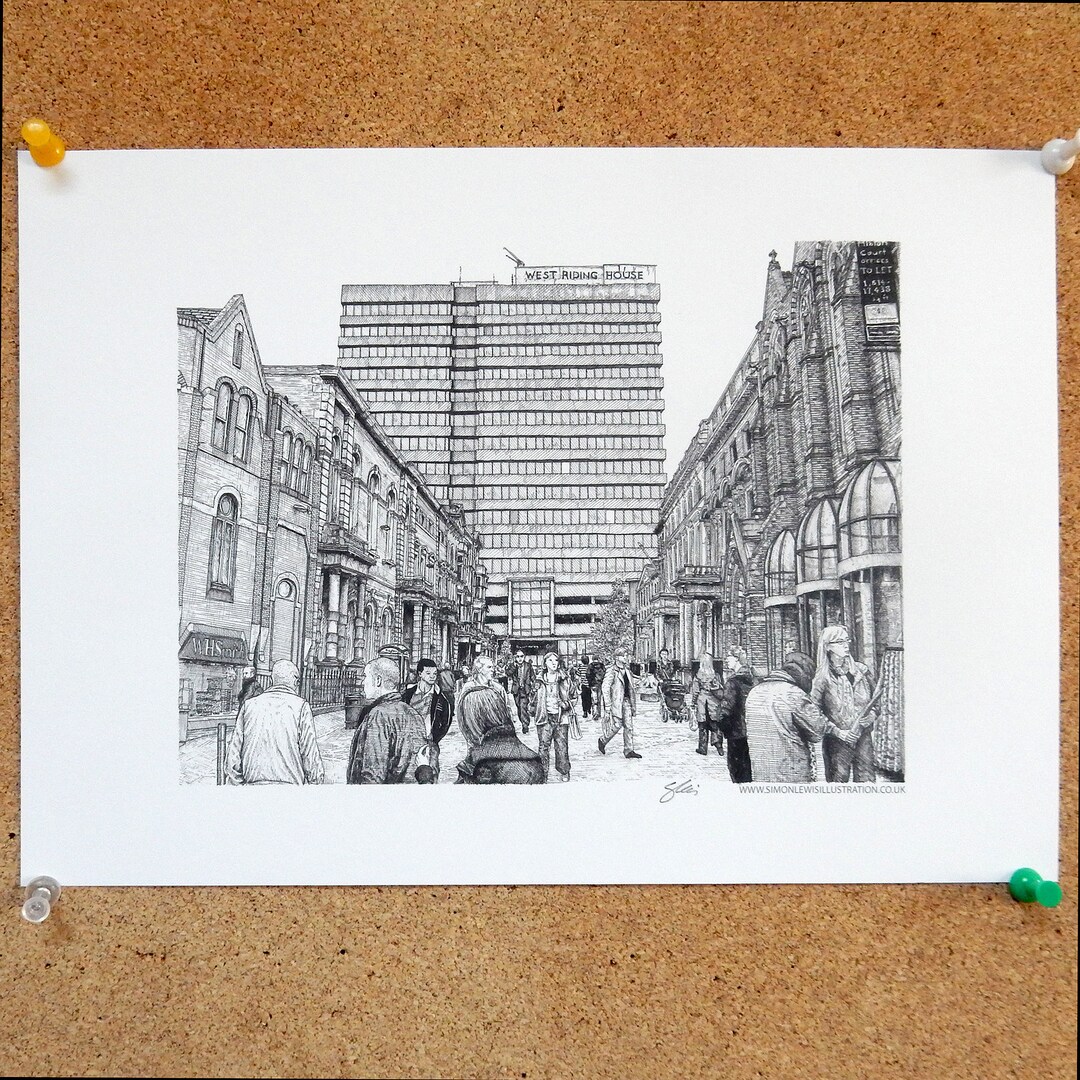 West Riding House Drawing Leeds Illustration Art Poster - Etsy