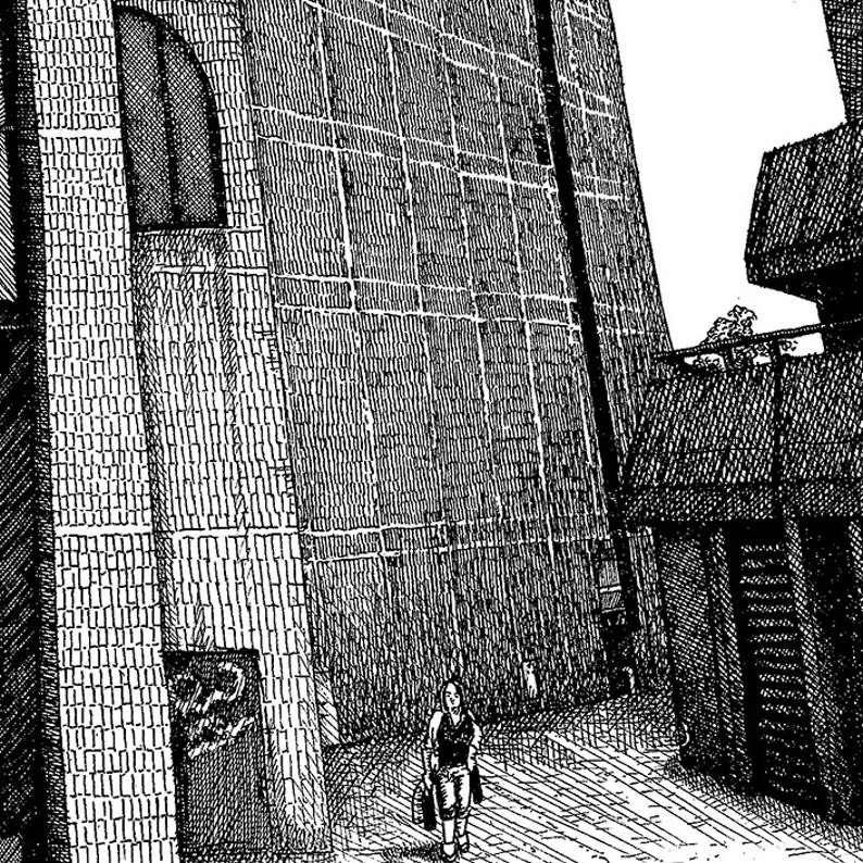 The Brunswick Building Drawing Leeds Poster | Etsy